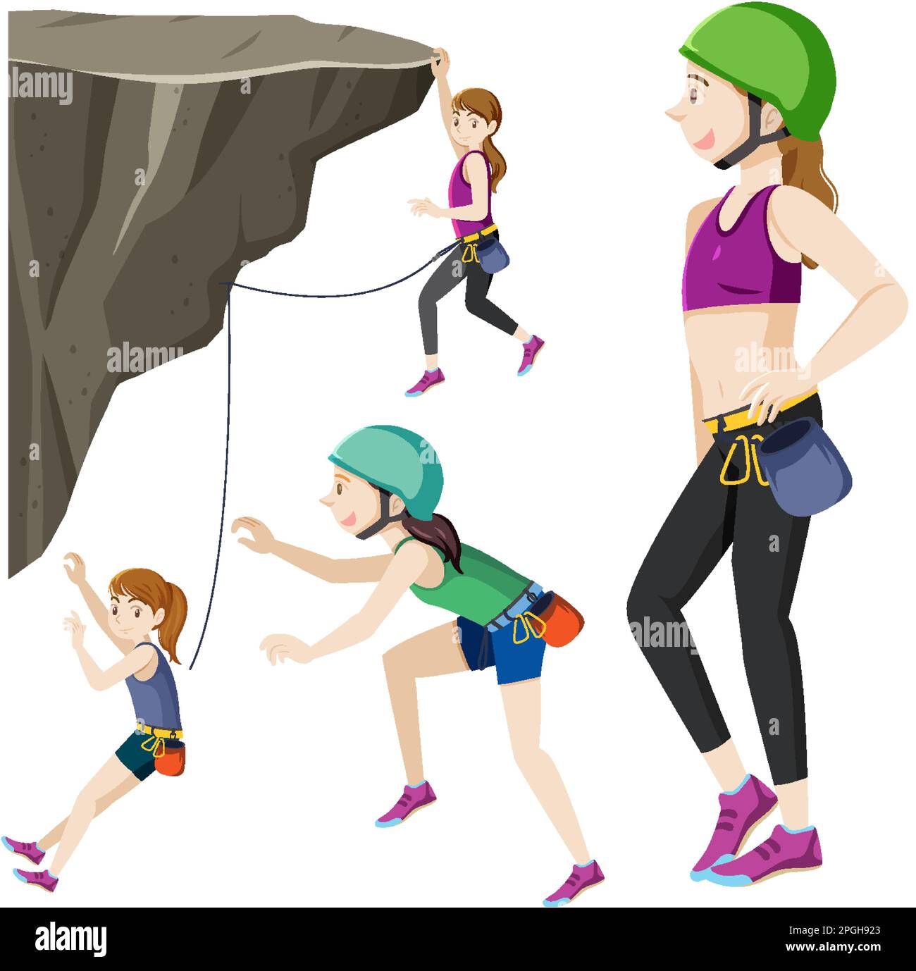 Mountain climber character extreme sport active lifestyle illustration ...