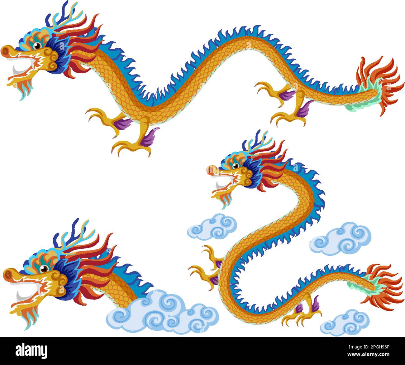 Set of dragon cartoon illustration Stock Vector Image & Art - Alamy