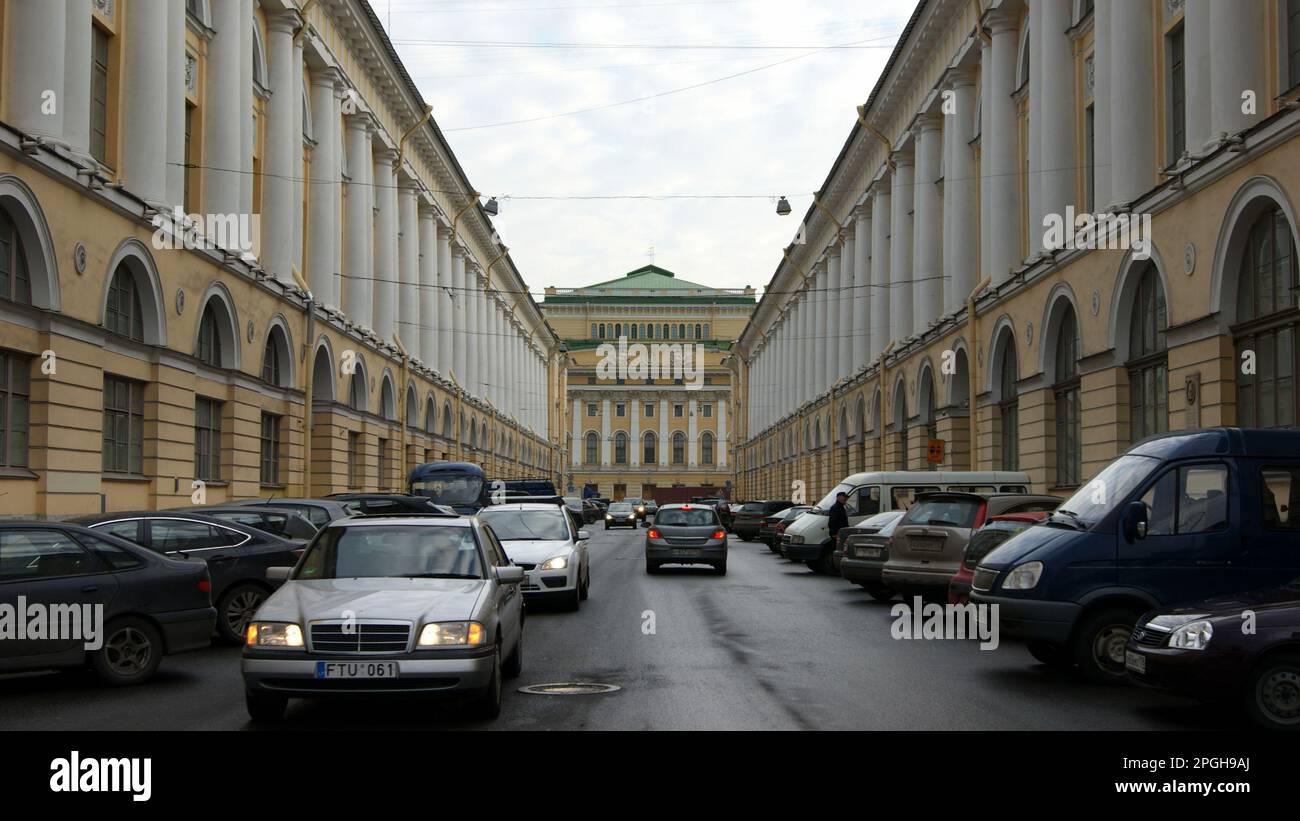 Architect Rossi Street, rear facade of the Alexandrinsky Theater in the ...