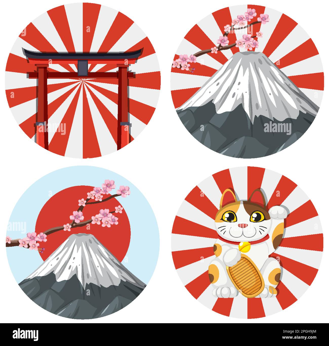 Set of Japanese sign symbol illustration Stock Vector Image & Art - Alamy