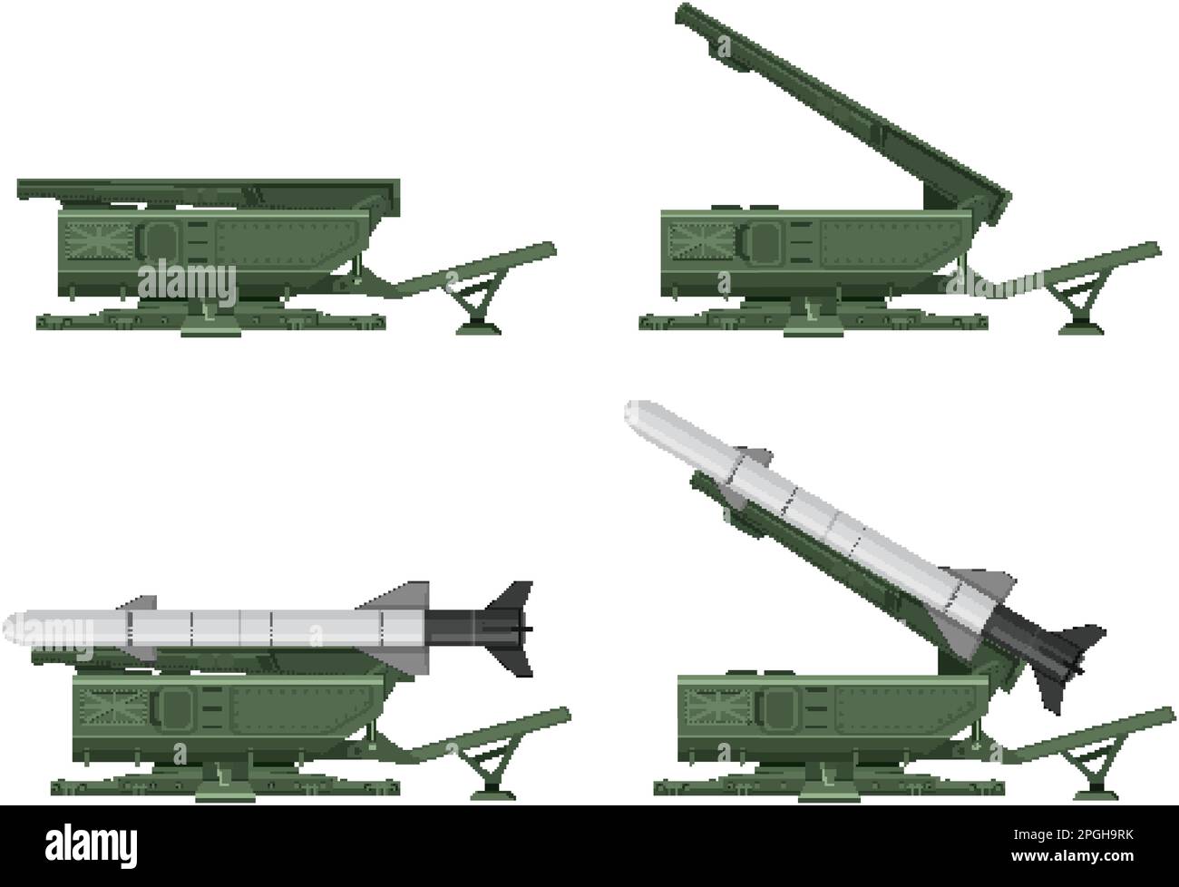 Military missile launcher collection illustration Stock Vector Image ...