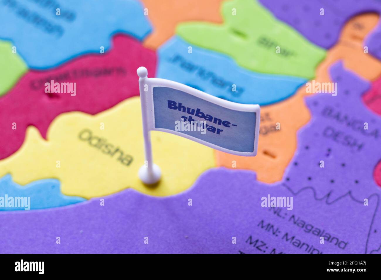 Bhubaneswar - the capital city of Odisha shown in map Stock Photo - Alamy