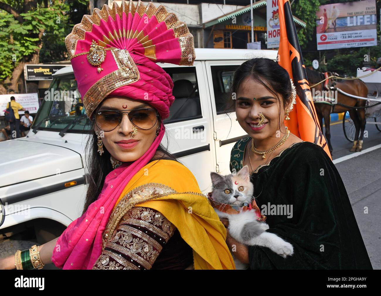 Mumbai, India. 22nd Mar, 2023. Maharashtrian woman dressed in ...