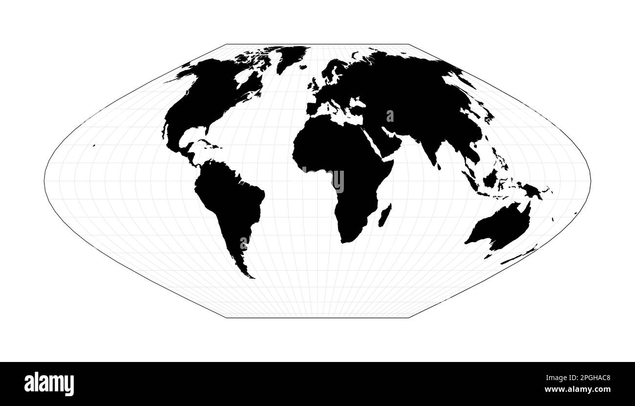 Abstract map of the world. McBryde-Thomas flat-polar sinusoidal equal ...