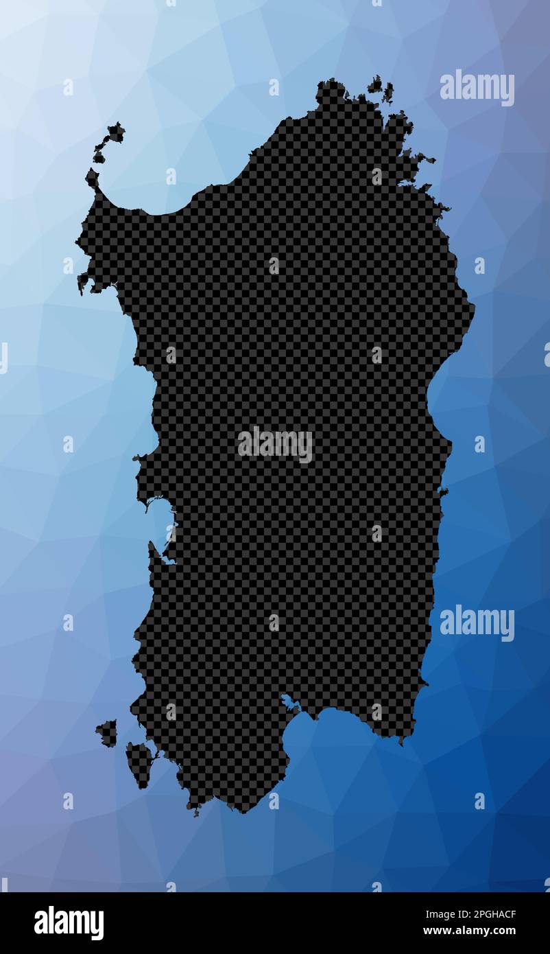 Sardinia geometric map. Stencil shape of Sardinia in low poly style ...