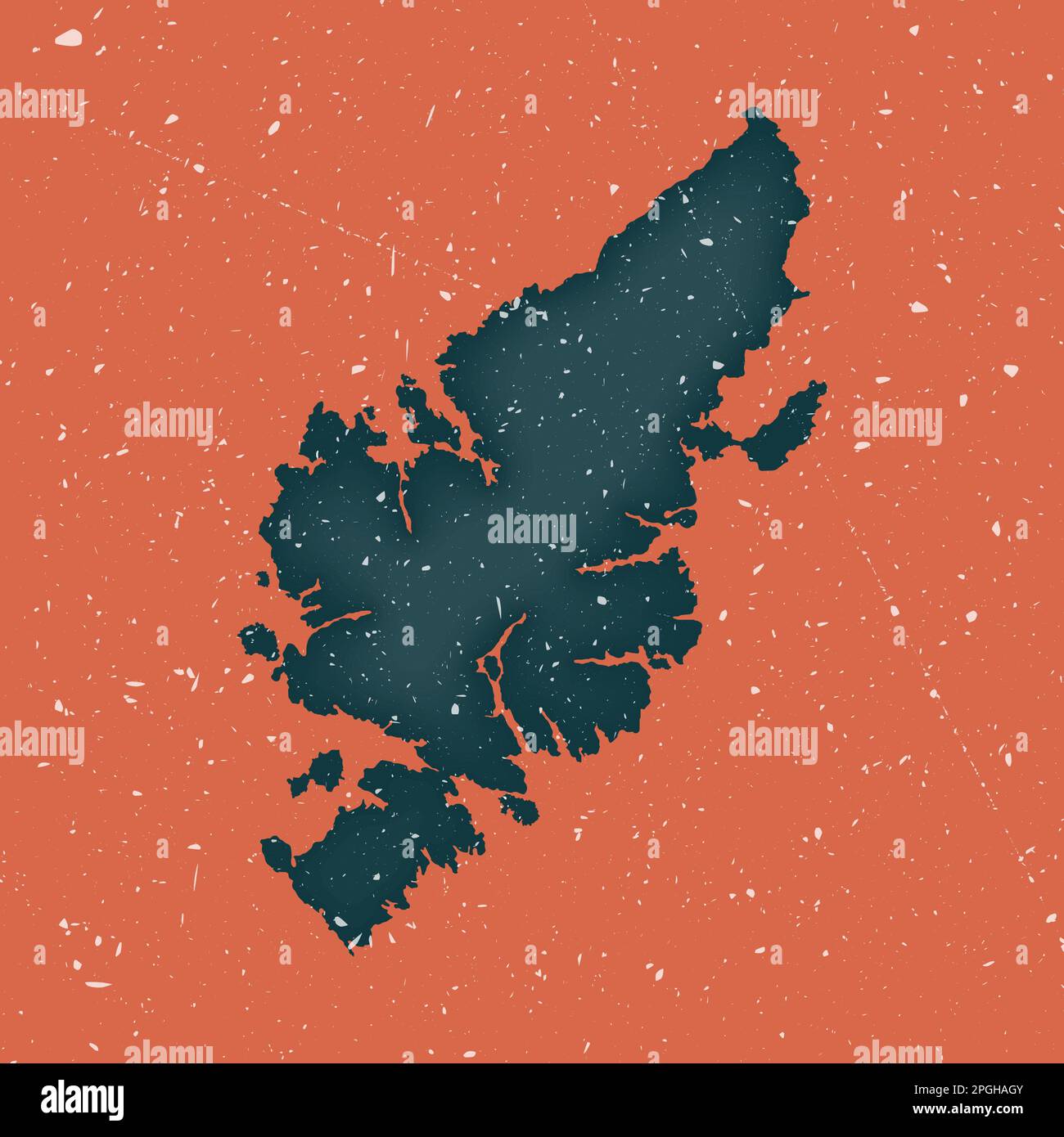 Lewis and Harris vintage map. Grunge map of the island with distressed ...