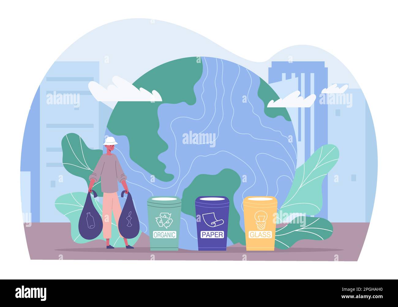 Concept waste sorting and save planet earth. Eco friendly activities ...