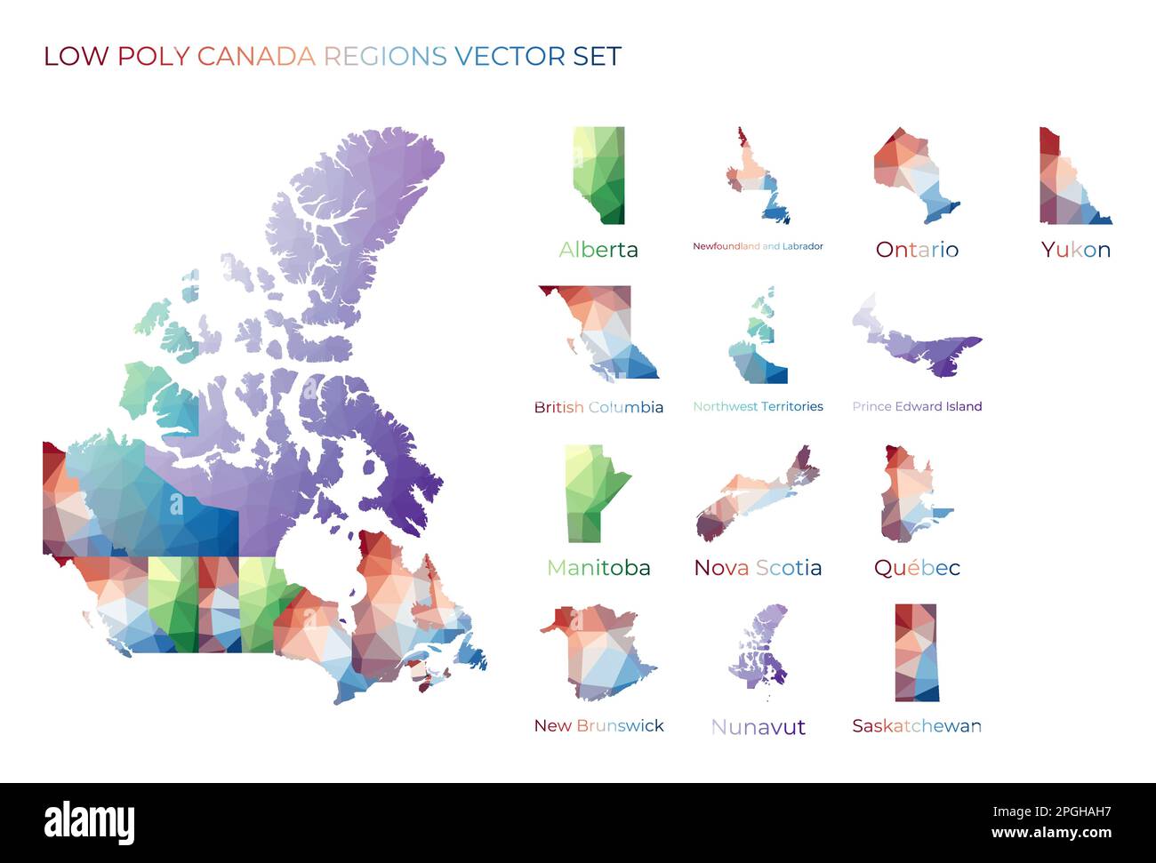 Canada map regions hi-res stock photography and images - Alamy