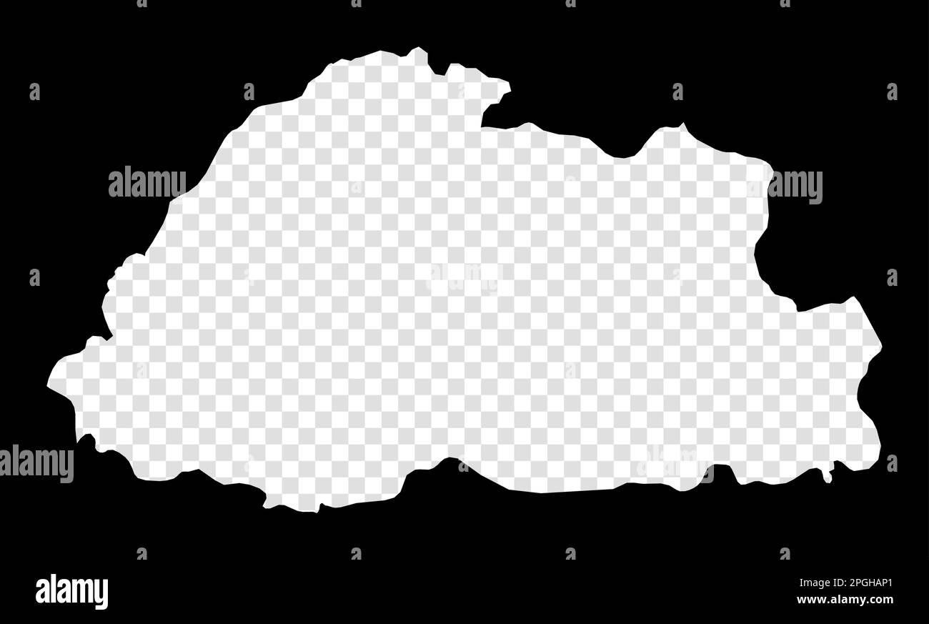 Stencil map of Bhutan. Simple and minimal transparent map of Bhutan ...