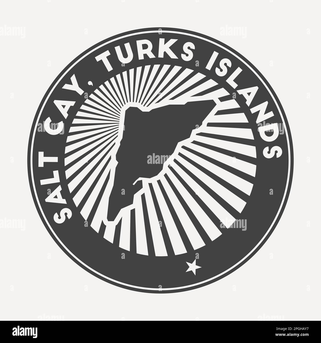 Salt Cay, Turks Islands round logo. Vintage travel badge with the ...