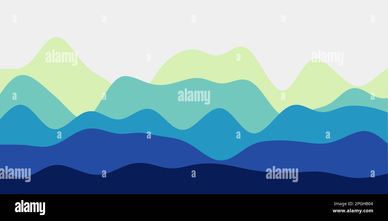 Abstract yellow green blue hills background. Colorful waves amazing ...