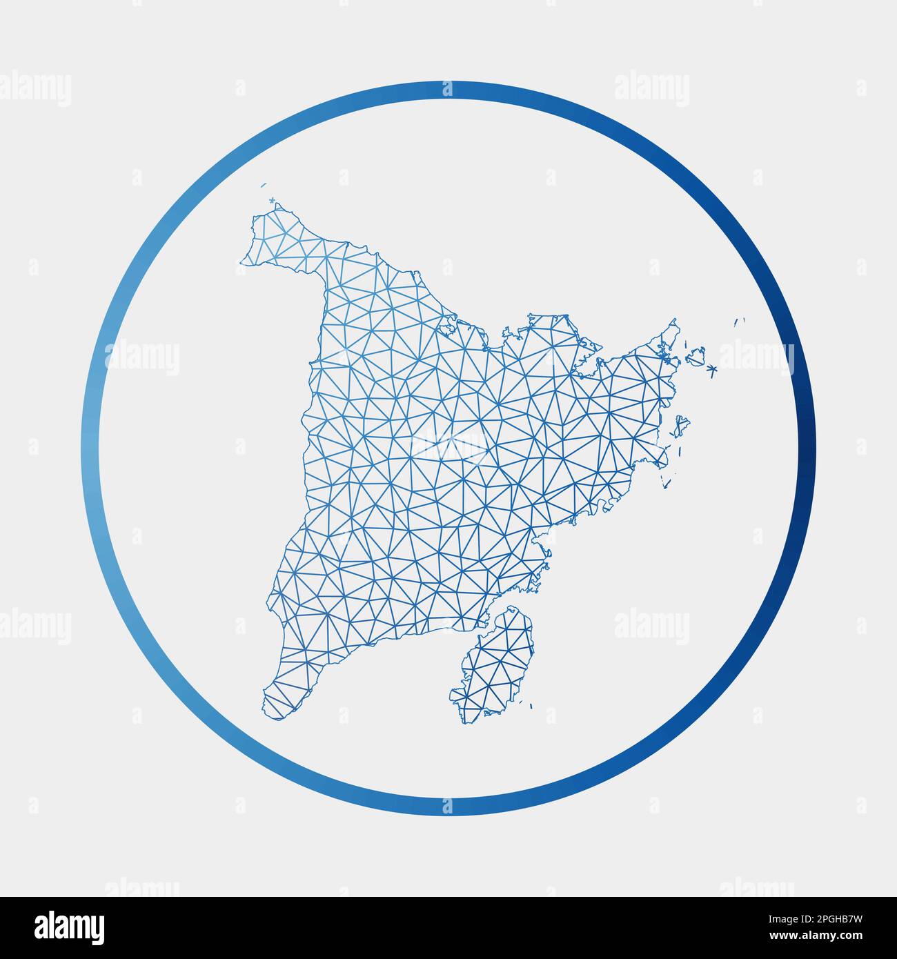 Panay icon. Network map of the island. Round Panay sign with gradient ...
