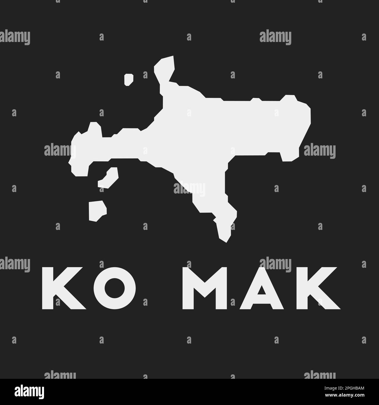 Ko Mak icon. Island map on dark background. Stylish Ko Mak map with ...