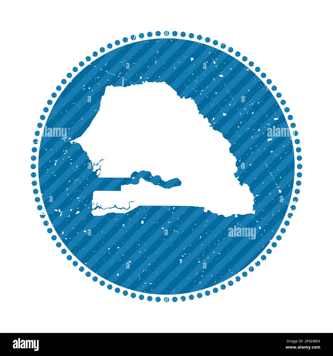 Senegal striped retro travel sticker. Badge with map of country, vector ...
