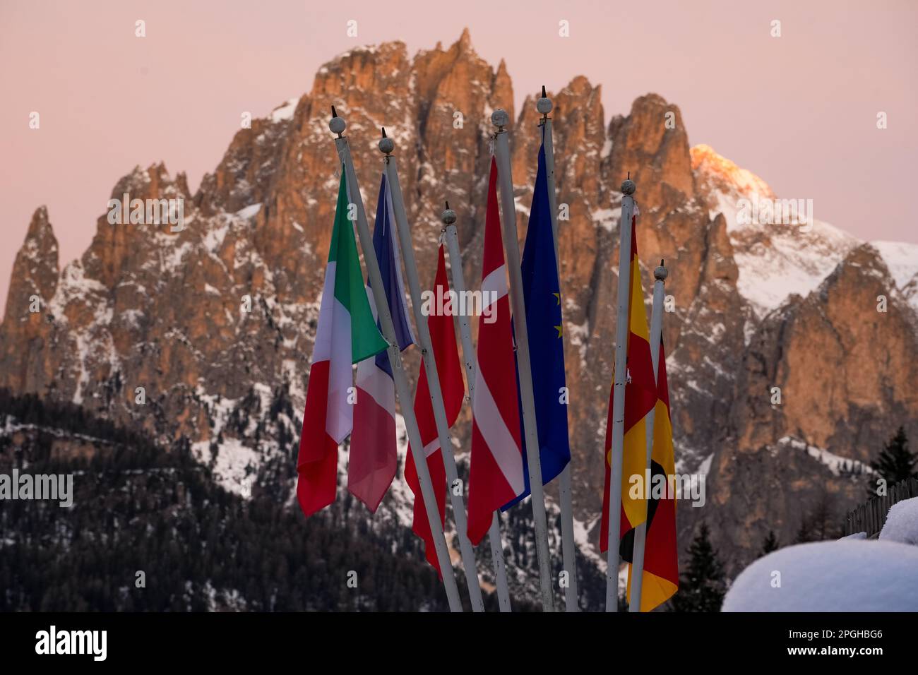 The several different types of flags on a pole Stock Photo - Alamy