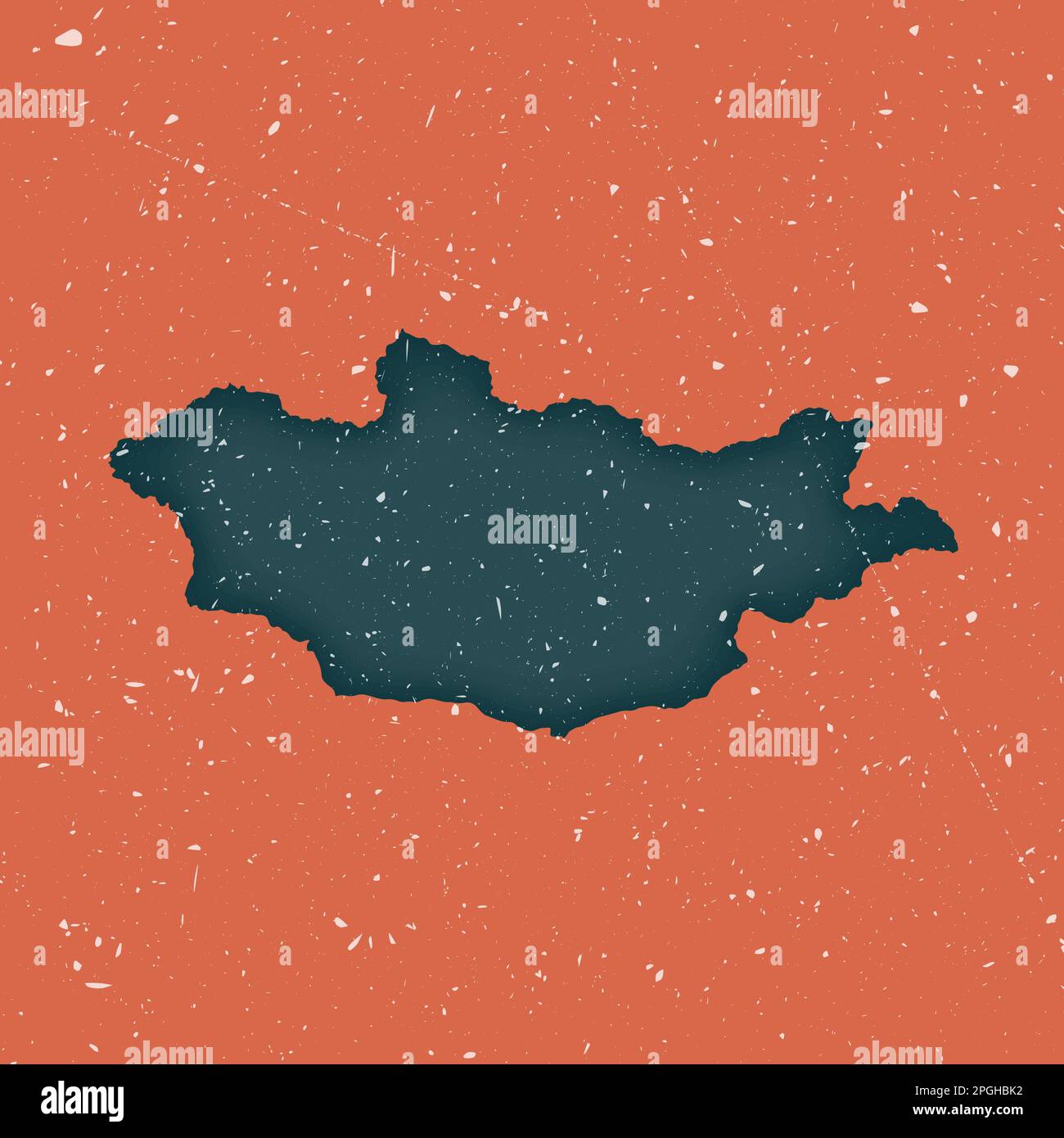 Mongolia vintage map. Grunge map of the country with distressed texture ...