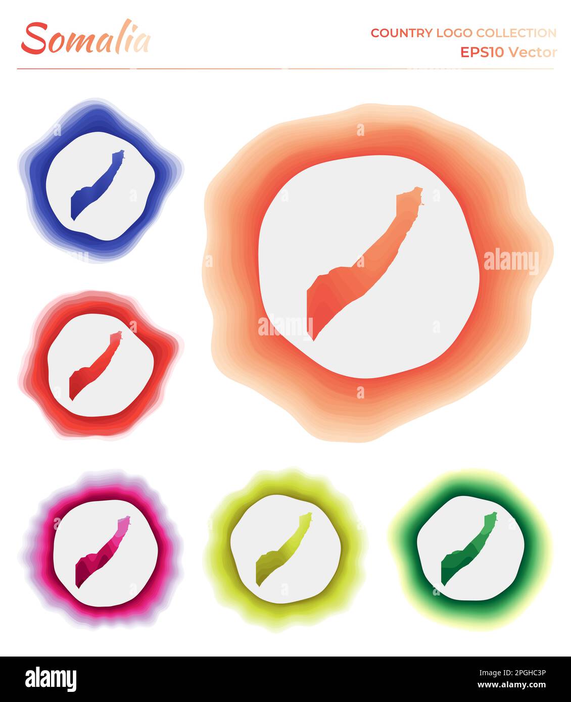 Somalia logo collection. Colorful badge of the country. Layers around ...