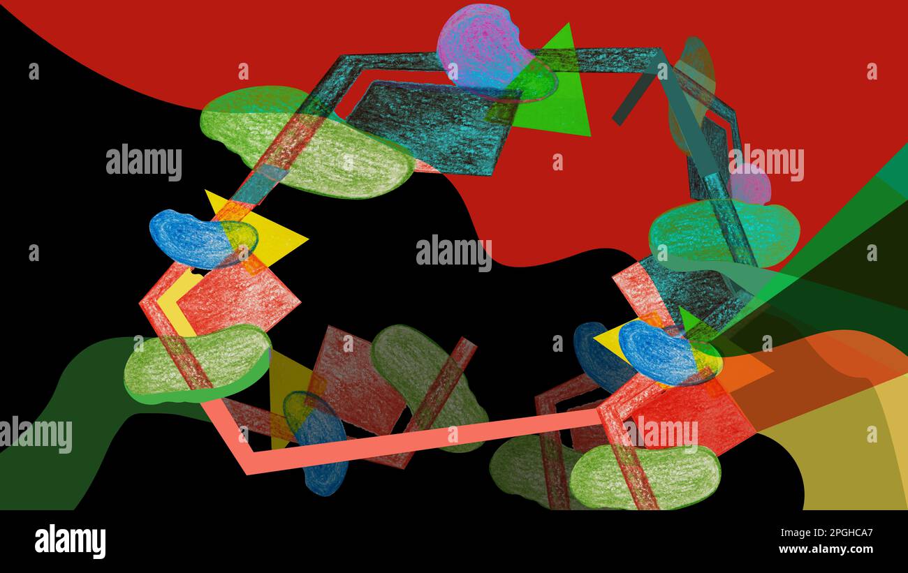 .Abstract horizontal background with geometric multi-colored shapes on ...