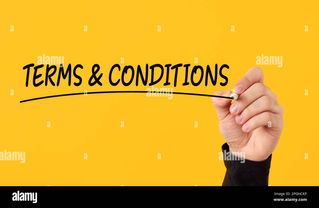 Terms and conditions business agreement and contract concept. Male hand ...