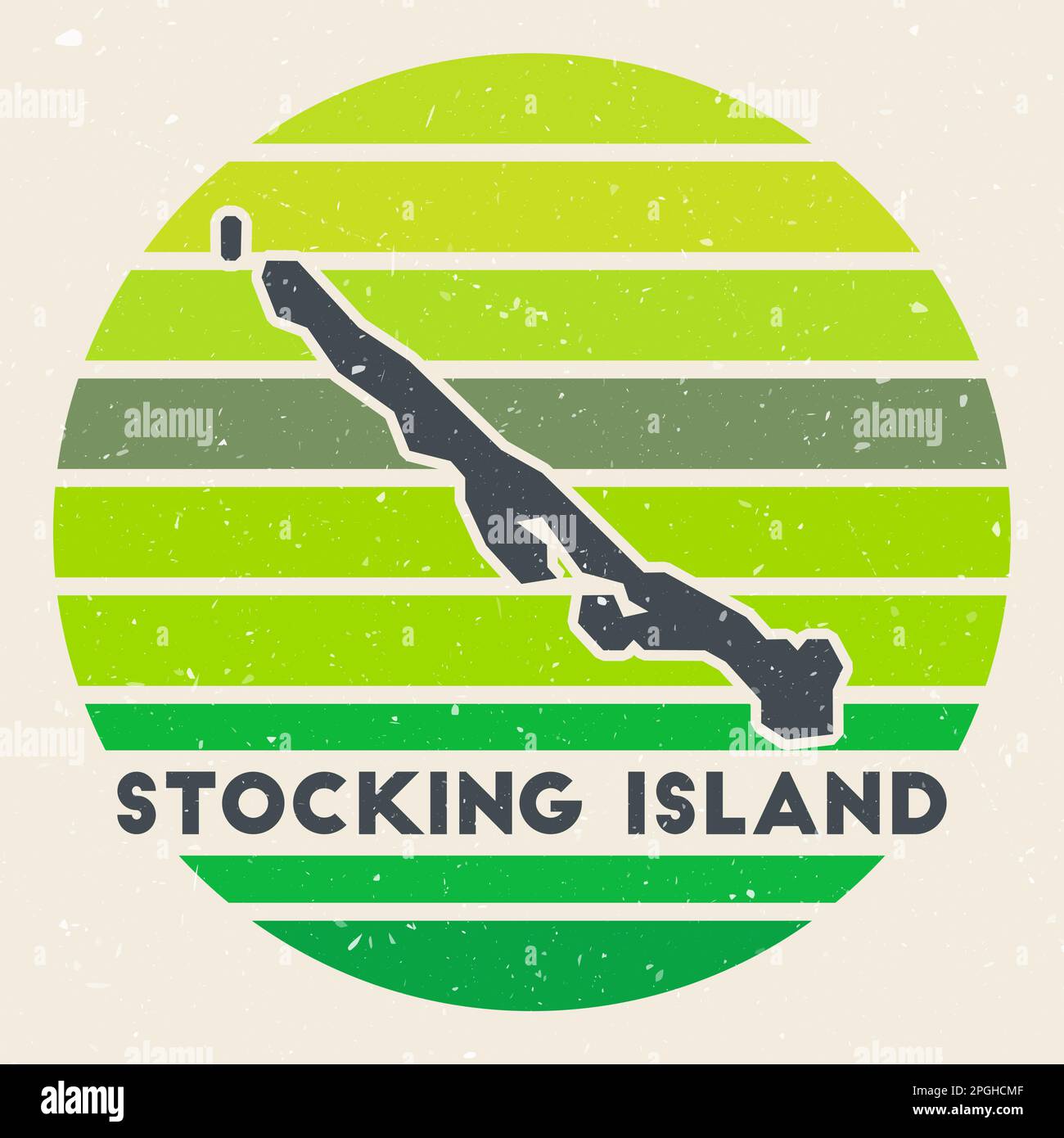 Stocking Island logo. Sign with the map and colored stripes, vector ...