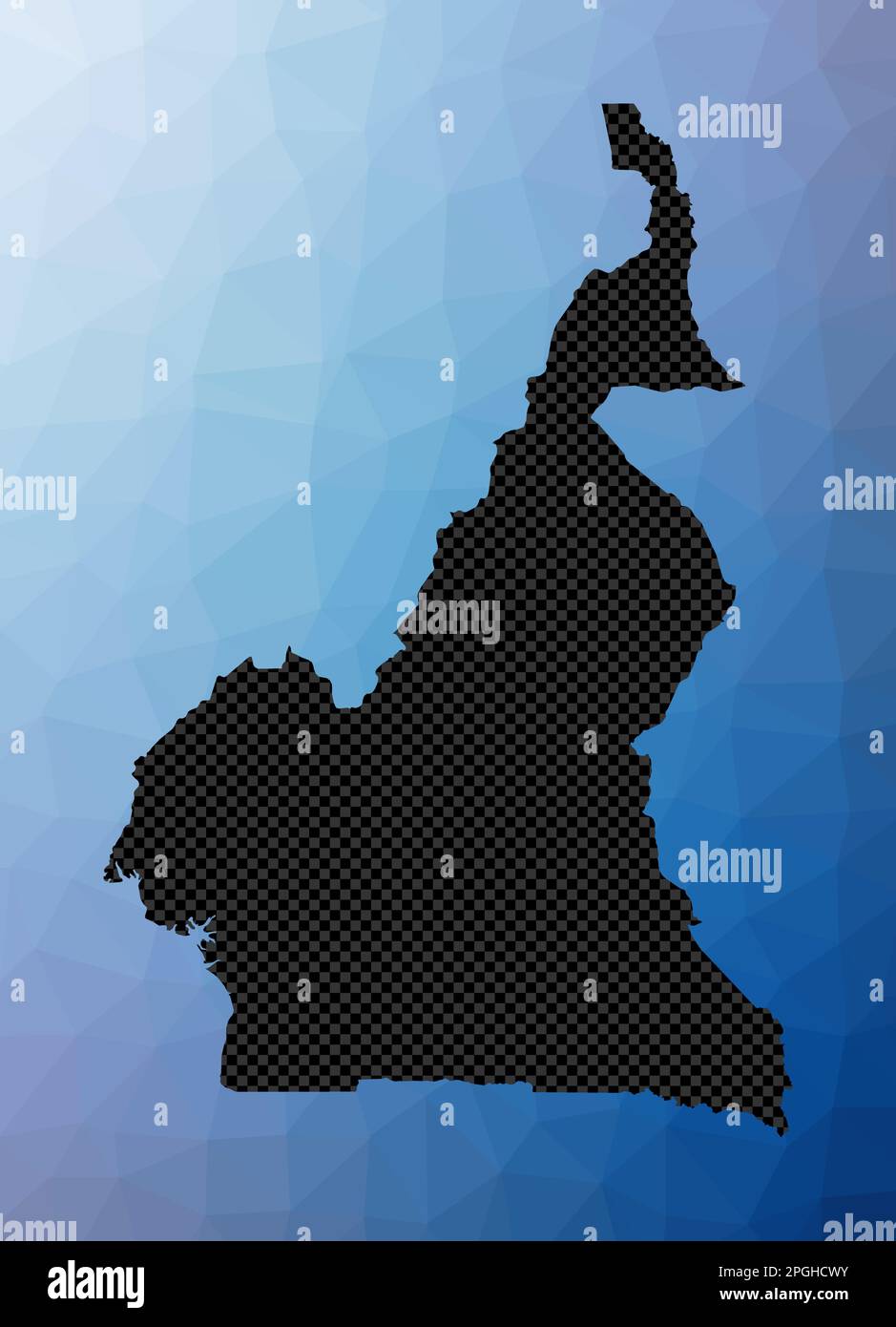 Cameroon geometric map. Stencil shape of Cameroon in low poly style ...