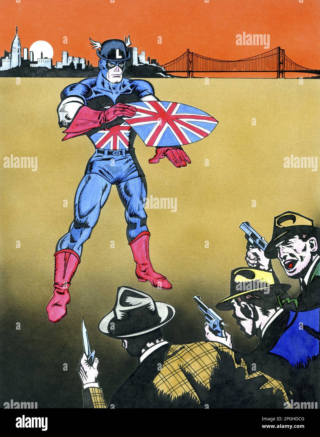 Lieutenant London. Original artwork. Comic character. Artist unknown ...