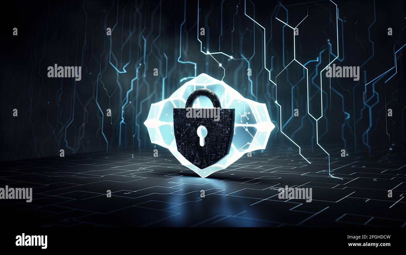 Cybersecurity concept. Demonstrates cybersecurity or data privacy ...