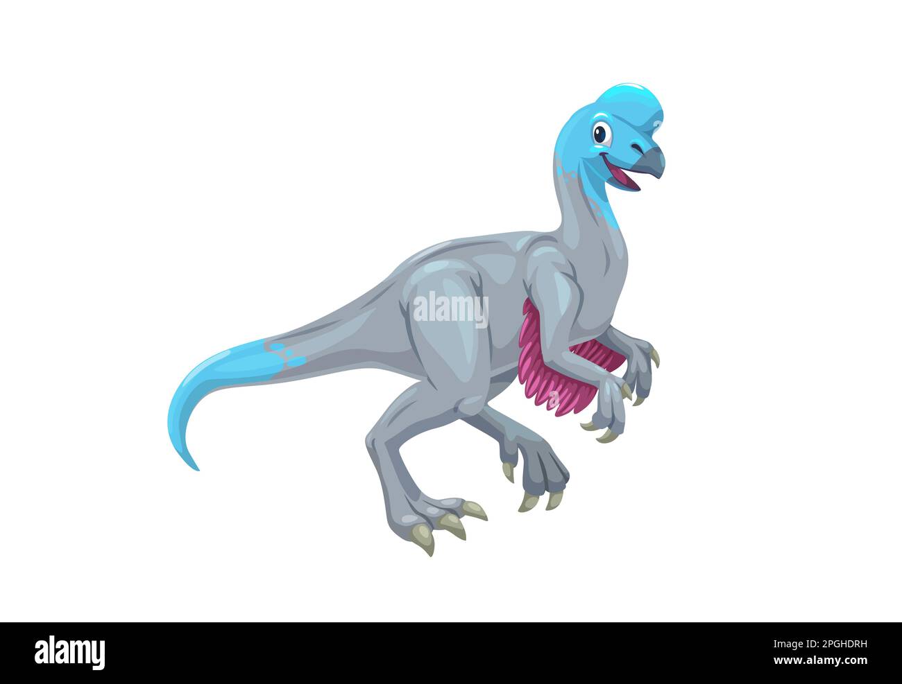Cartoon oviraptor dinosaur character. Isolated vector omnivorous genus ...