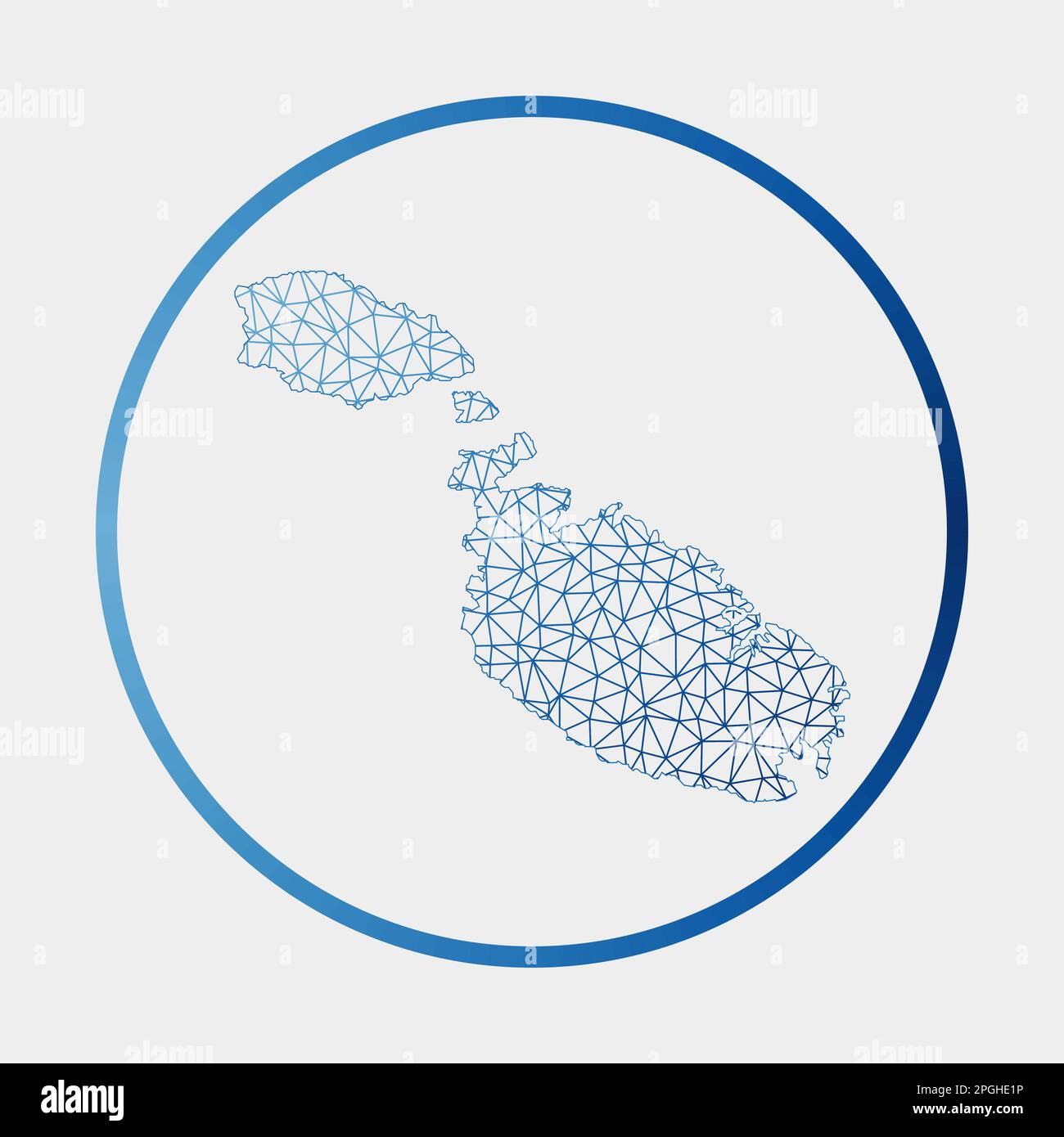 Malta icon. Network map of the island. Round Malta sign with gradient ...