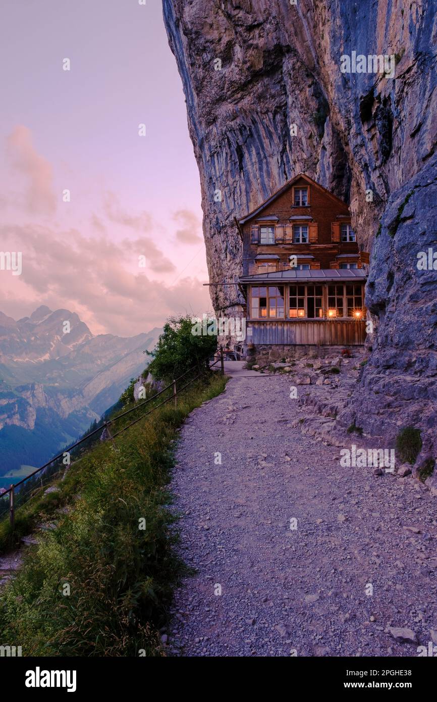 Berggasthaus aescher in den appenzeller alpen hi-res stock photography ...