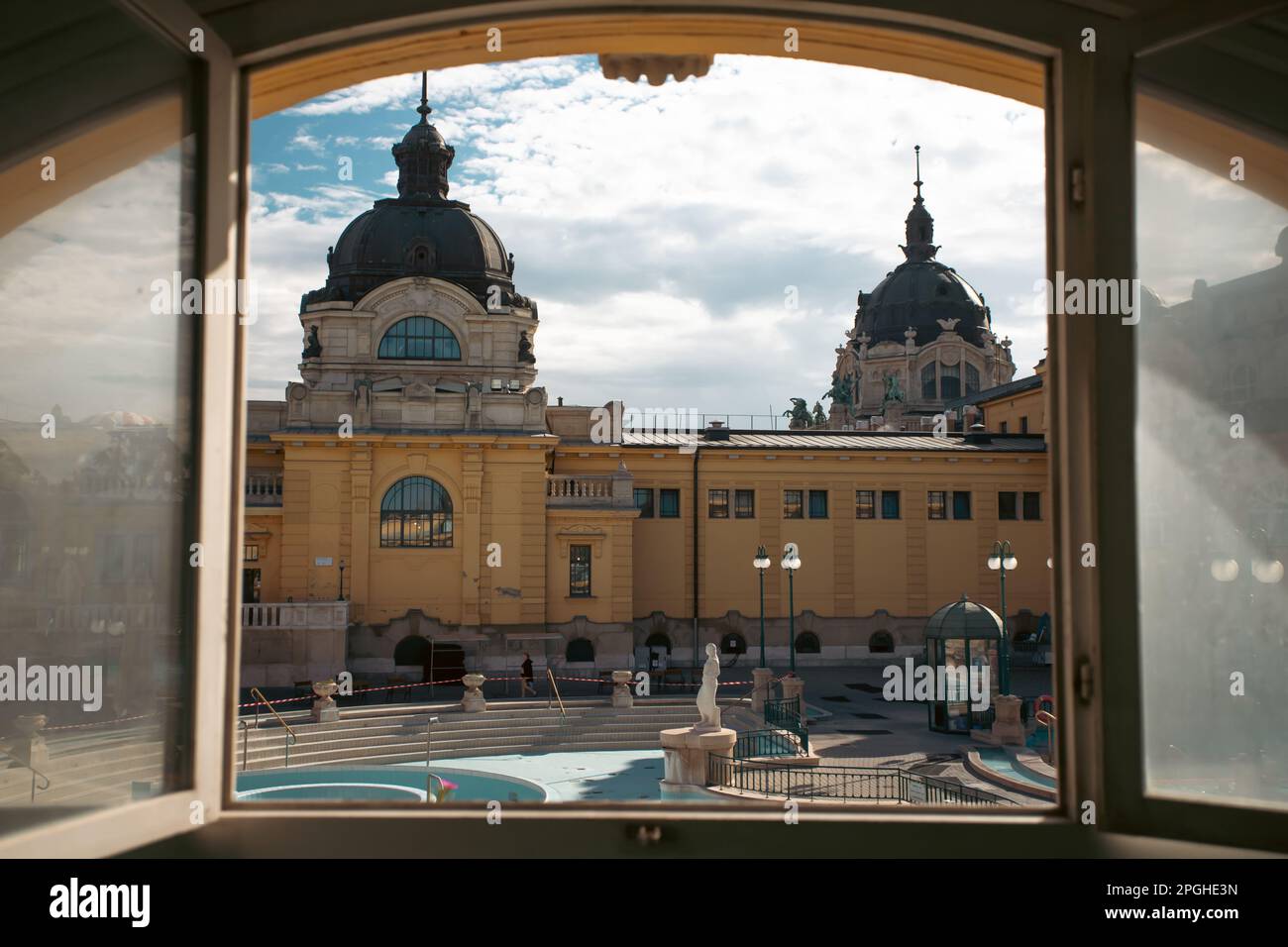 Szechenyi spa bath, Budapest, Hungary. Szechenyi Medicinal Bath is the ...