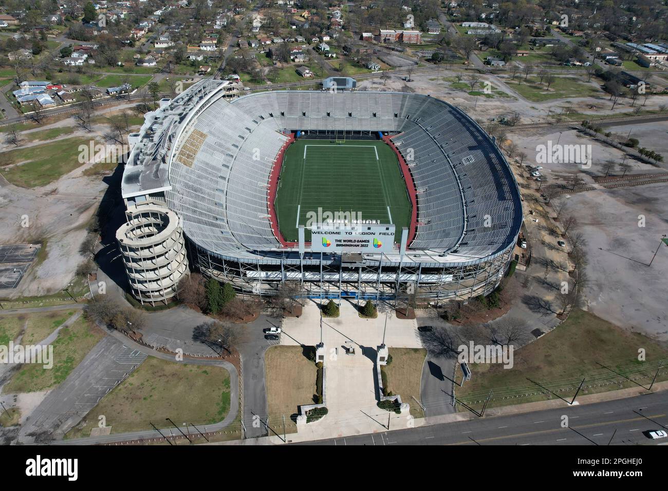 A general overall aerial view of Legion Field stadium, Thursday, Mar ...