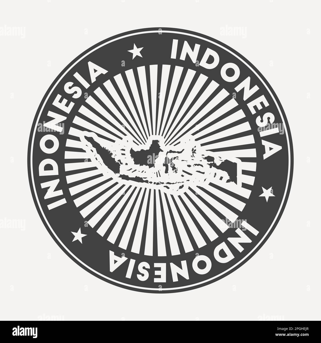 Indonesia round logo. Vintage travel badge with the circular name and ...
