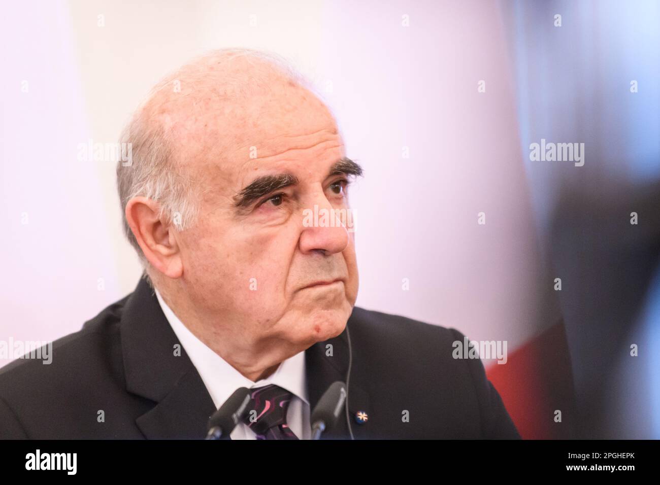 RIGA, LATVIA. 22nd March 2023. George Vella (at photo), President of ...