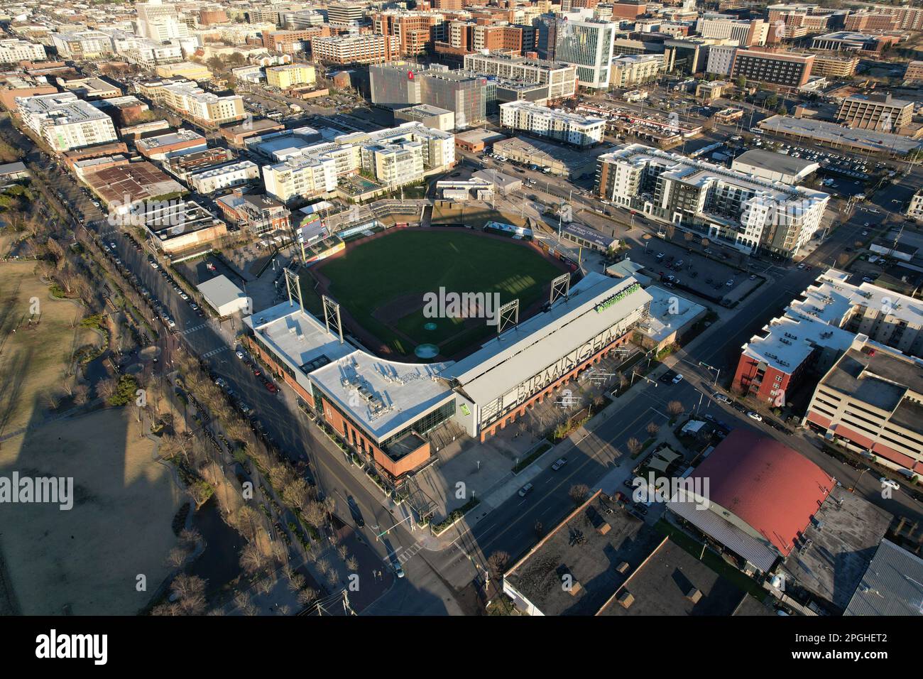 A general overall aerial view of Regions Field stadium, Thursday, Mar ...