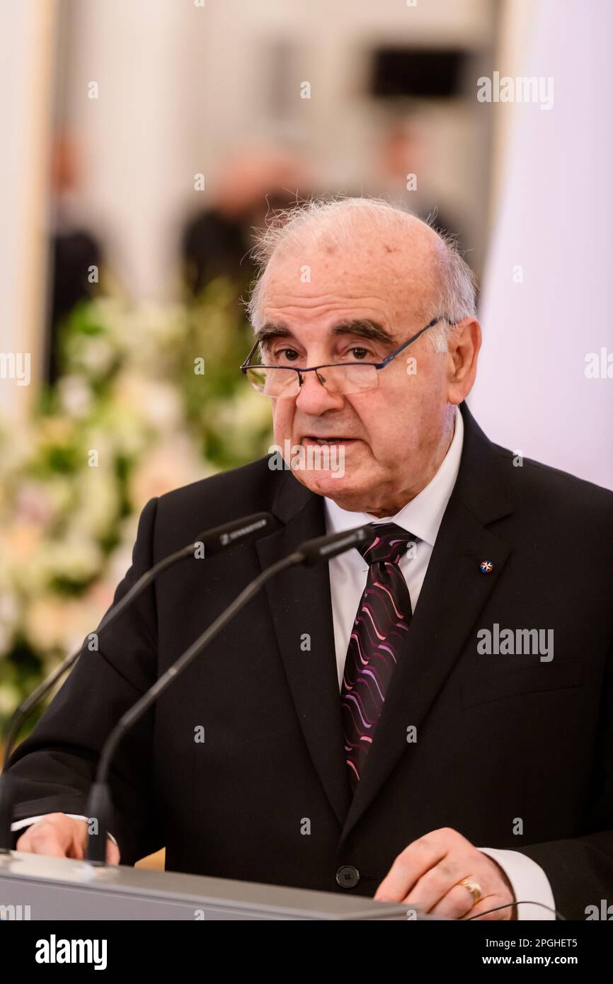 RIGA, LATVIA. 22nd March 2023. George Vella (at photo), President of ...