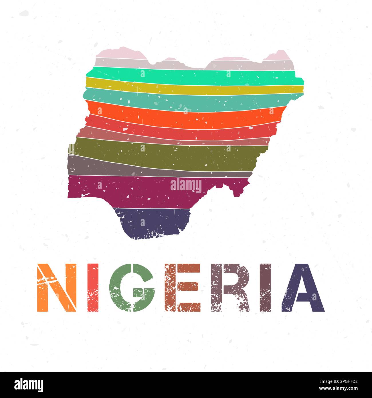 Nigeria map design. Shape of the country with beautiful geometric waves ...