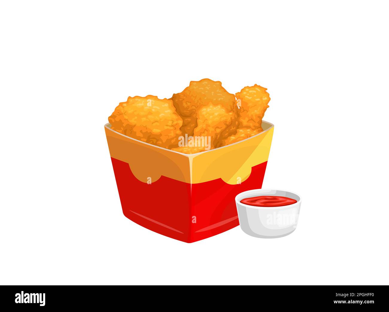 Cartoon fried chicken legs. Isolated vector carton box full of crispy ...