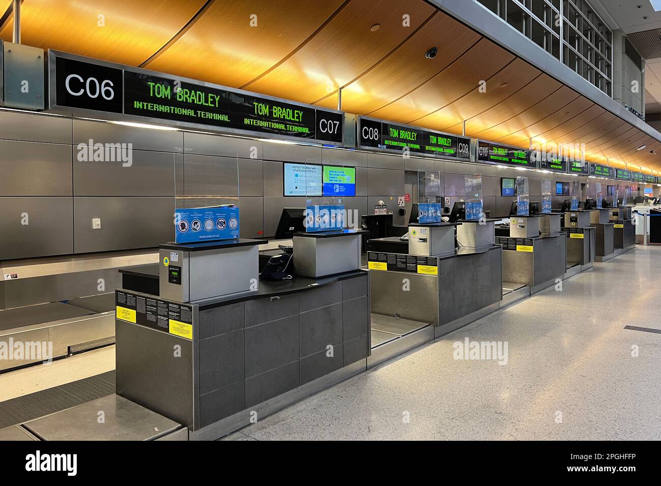 Ticket counters at the Los Angeles International Airport, Wednesday ...