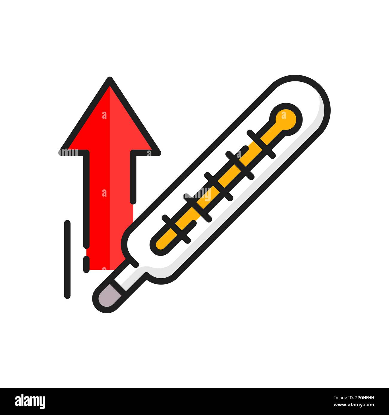 Allergy and cold fever symptom color line icon. Influenza or flu virus ...