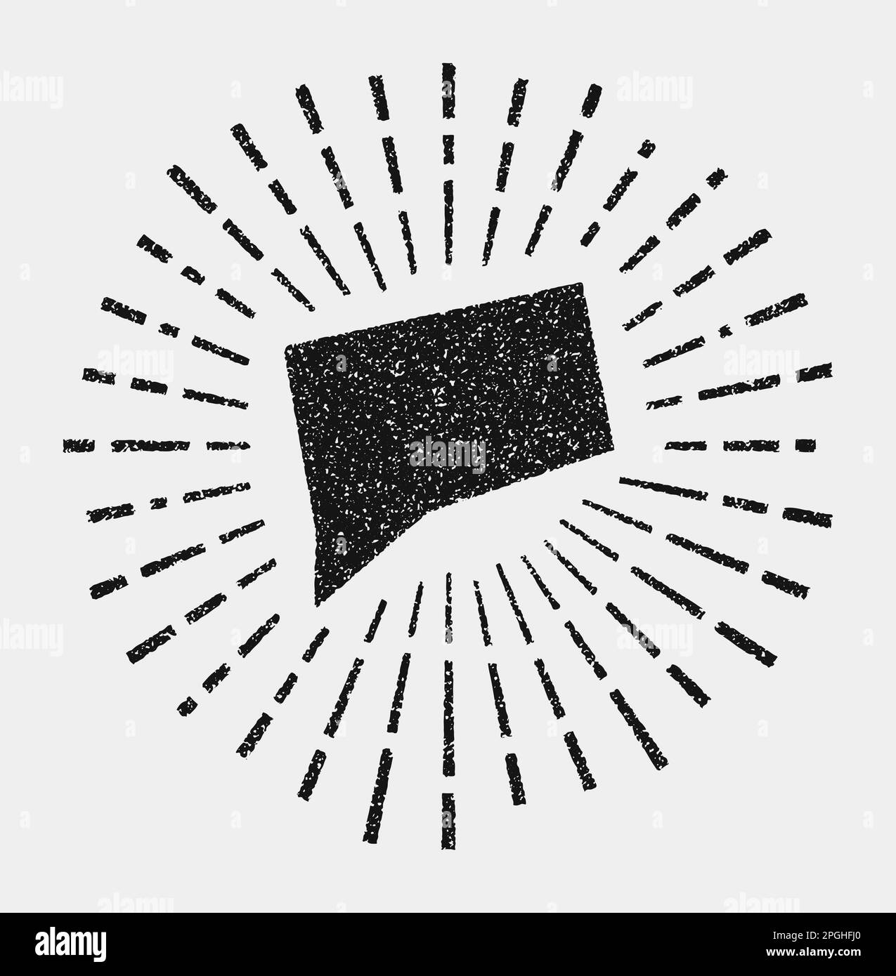 Vintage map of Connecticut. Grunge sunburst around the US state. Black ...