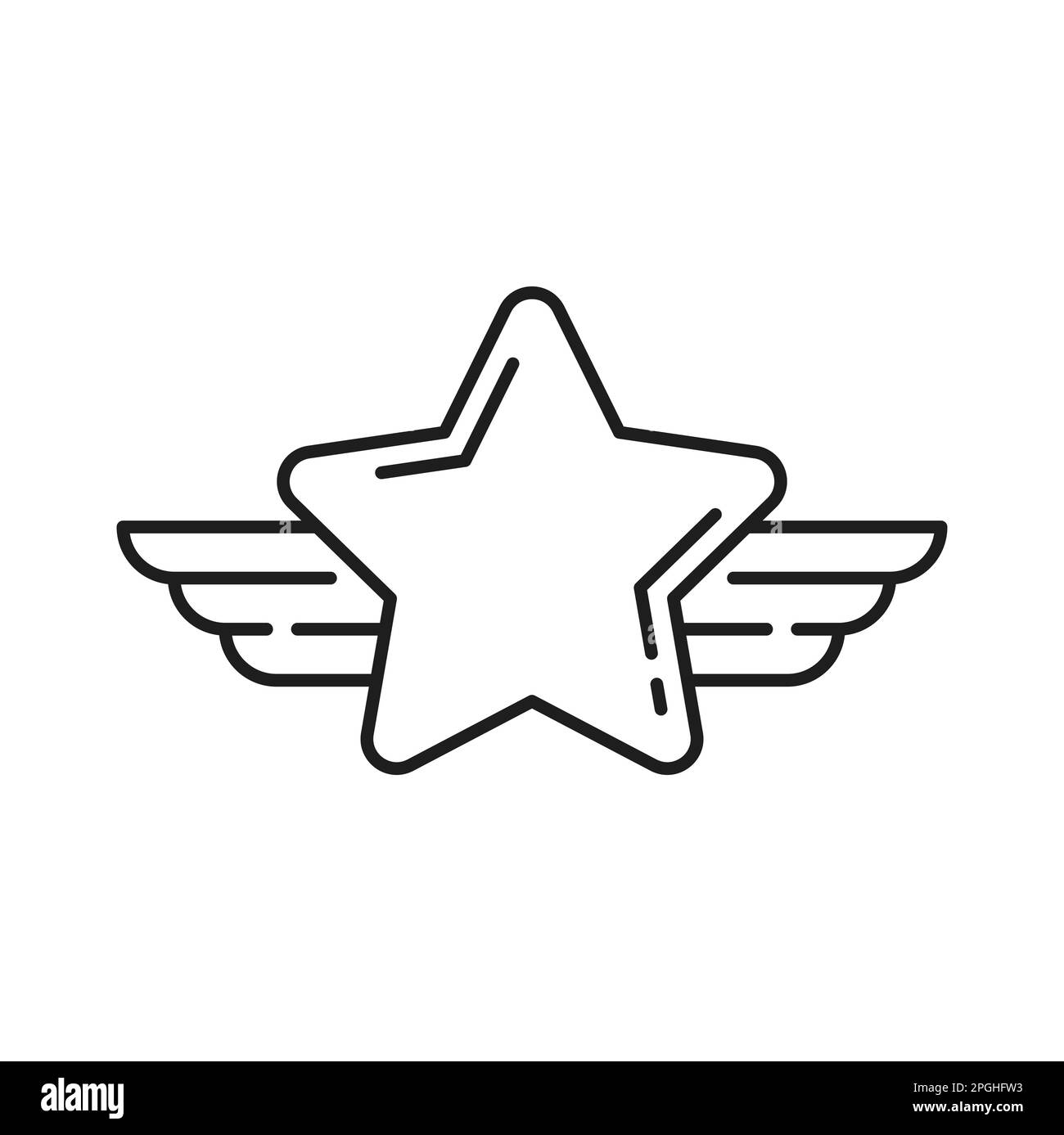 Nautical Star With Wings Drawing