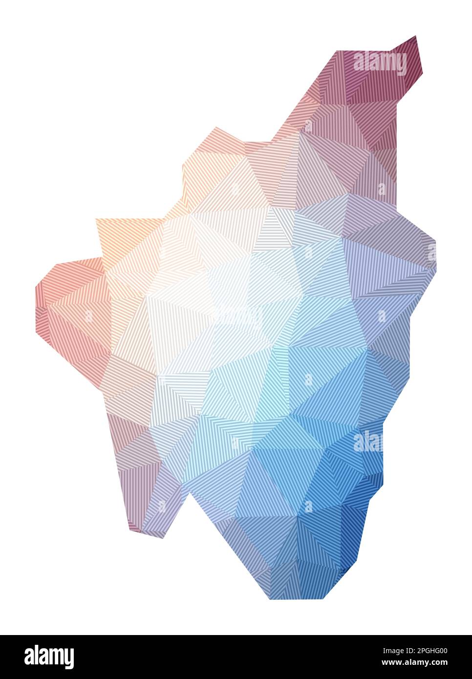 Map of Lobos Island. Low poly illustration of the island. Geometric ...