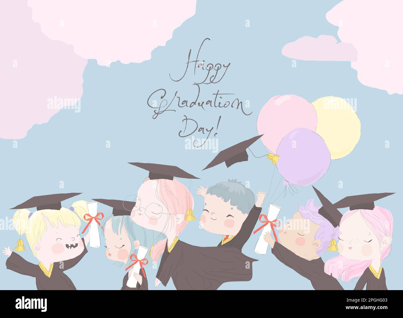 School boy wearing graduation cap Stock Vector Images - Alamy