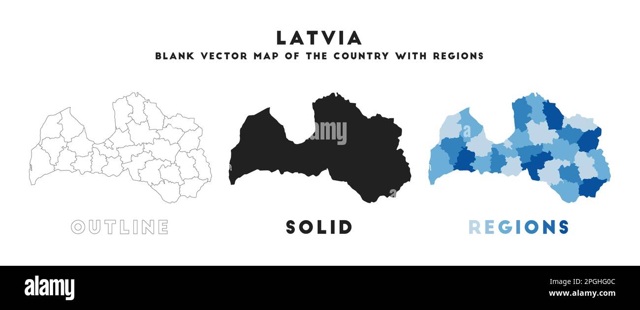 Latvia map. Borders of Latvia for your infographic. Vector country shape. Vector illustration ...