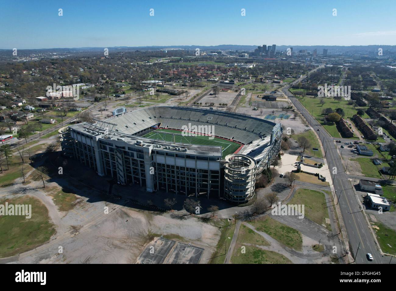 A general overall aerial view of Legion Field stadium, Thursday, Mar ...