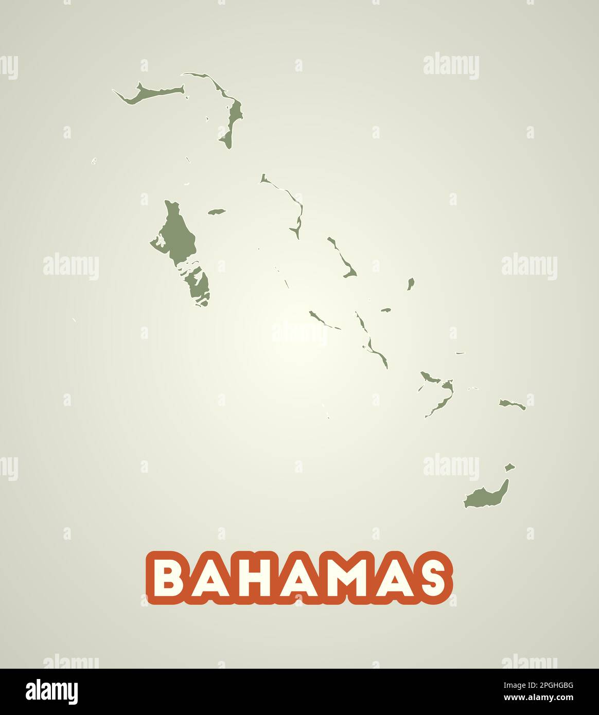 Bahamas poster in retro style. Map of the country with regions in ...