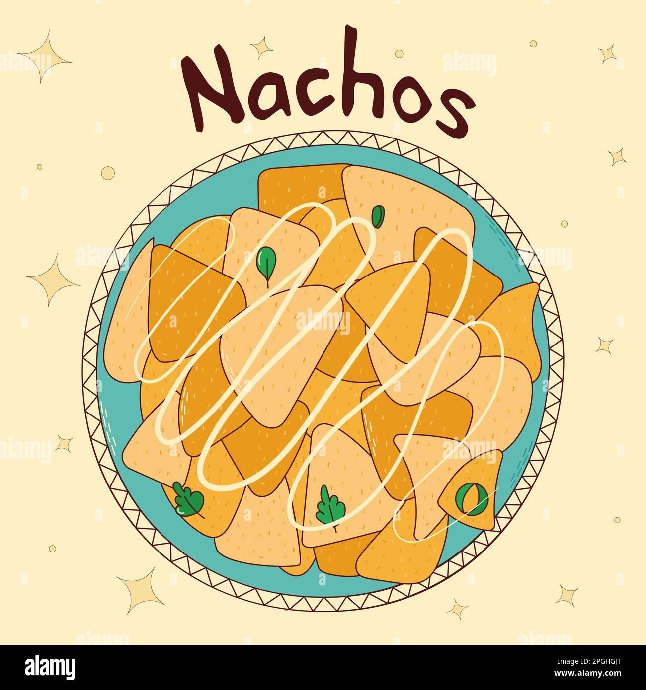 Mexican traditional food. Nachos Vector illustration Stock Vector Image ...