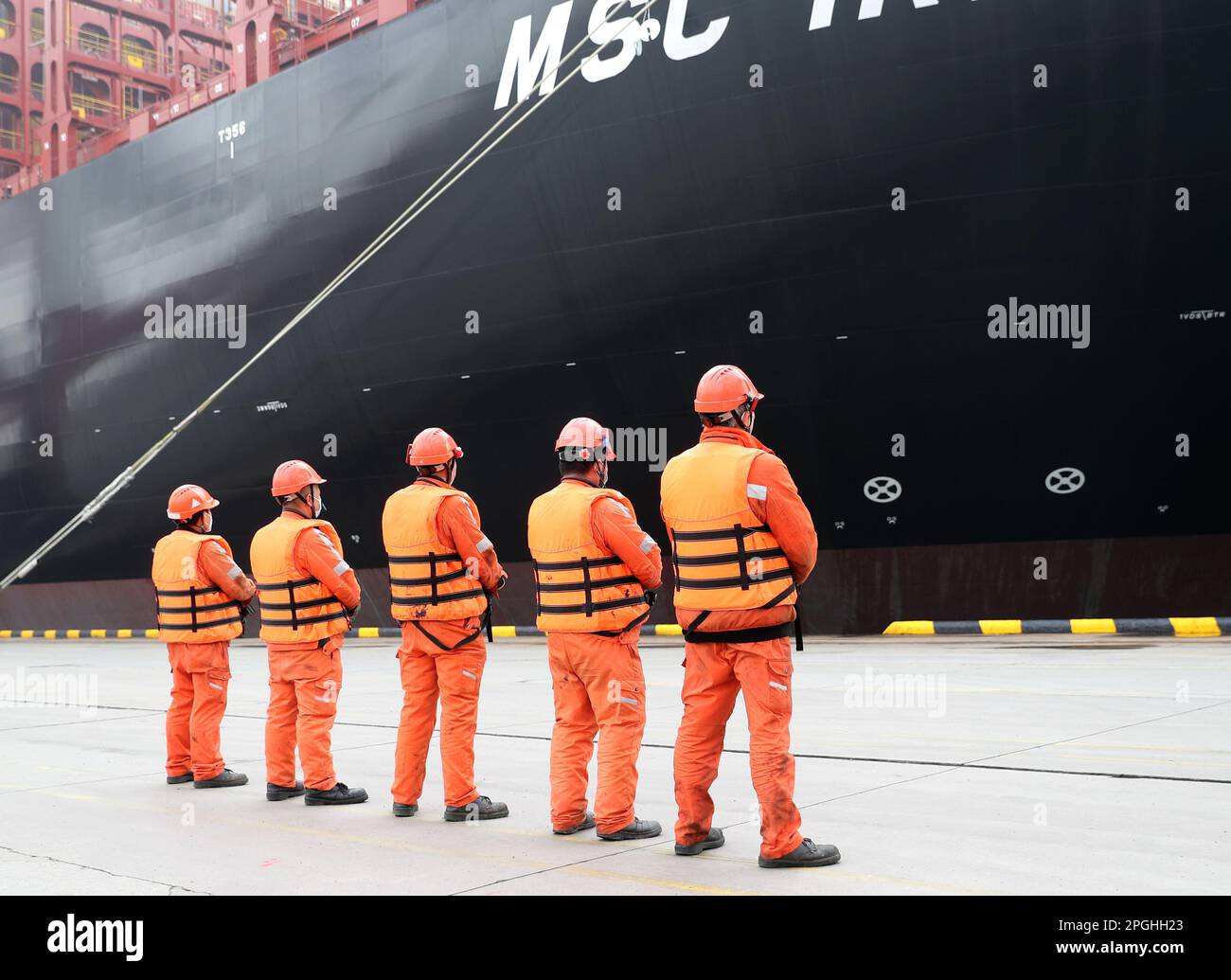 QINGDAO, CHINA - MARCH 23, 2023 - The container ship MSC IRINA is about ...