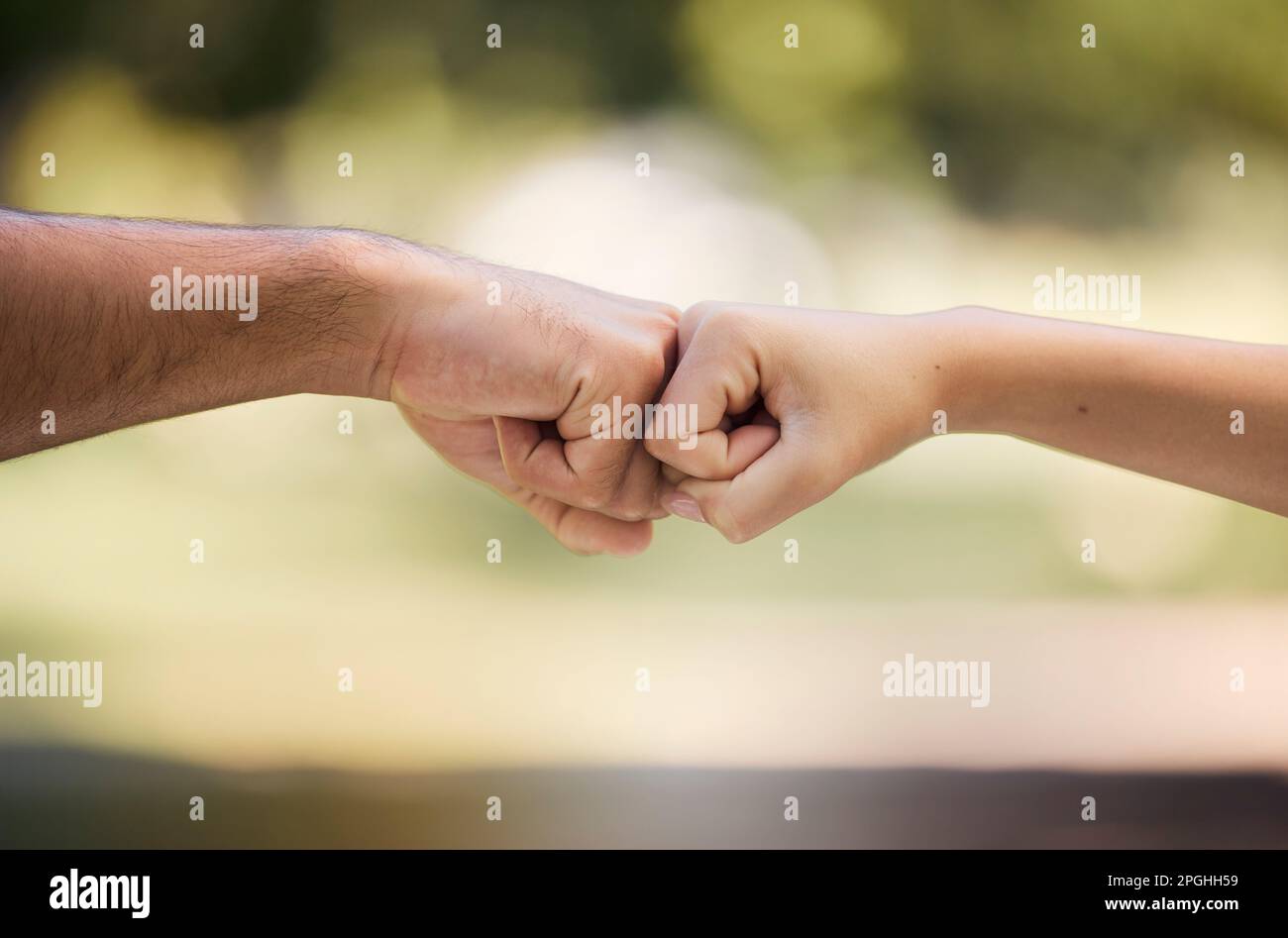 Teamwork, fist bump and people with outdoor support, collaboration and ...